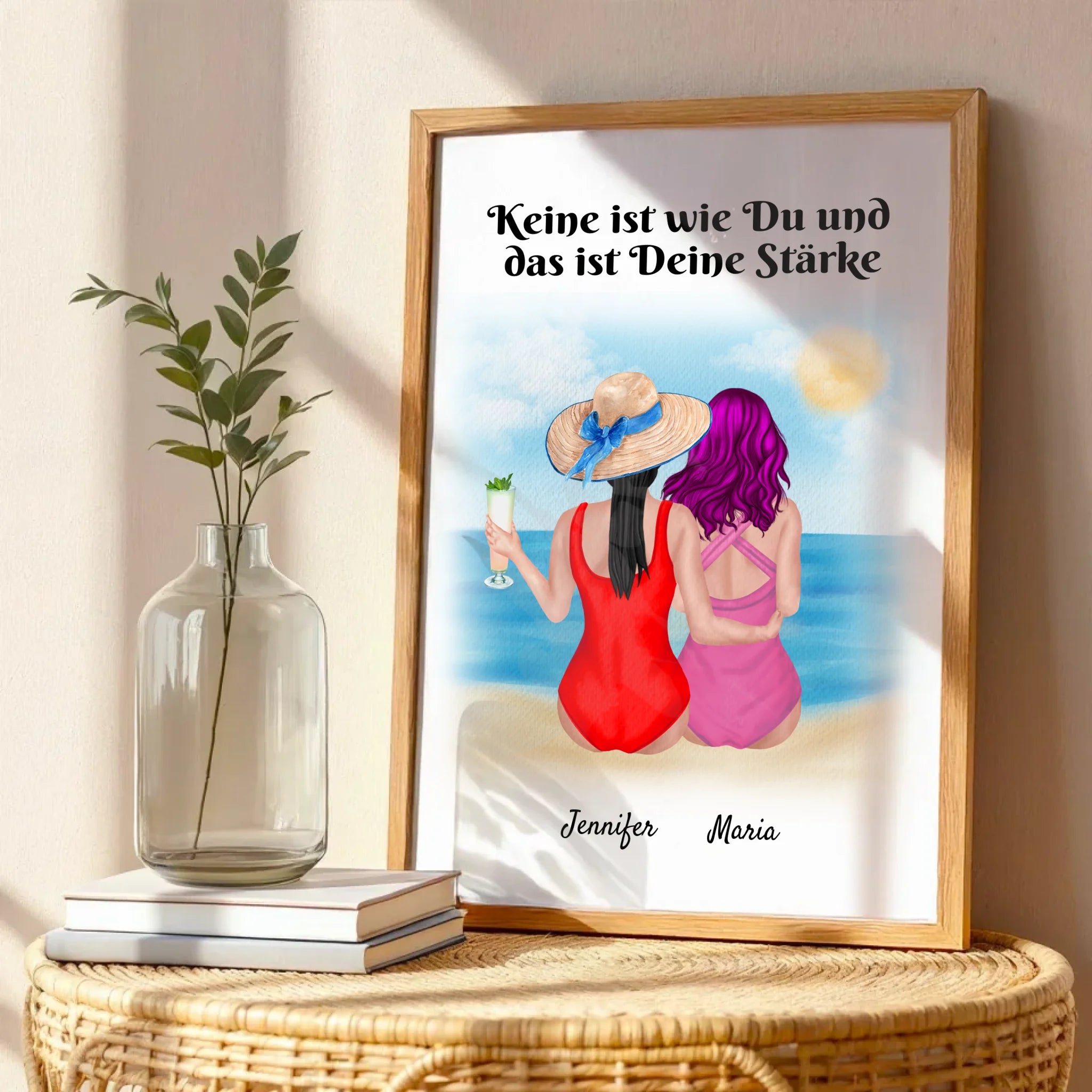 Beste Freundinnen Strand - Personalisierter Kunstdruck (Poster, Leinwa ...
