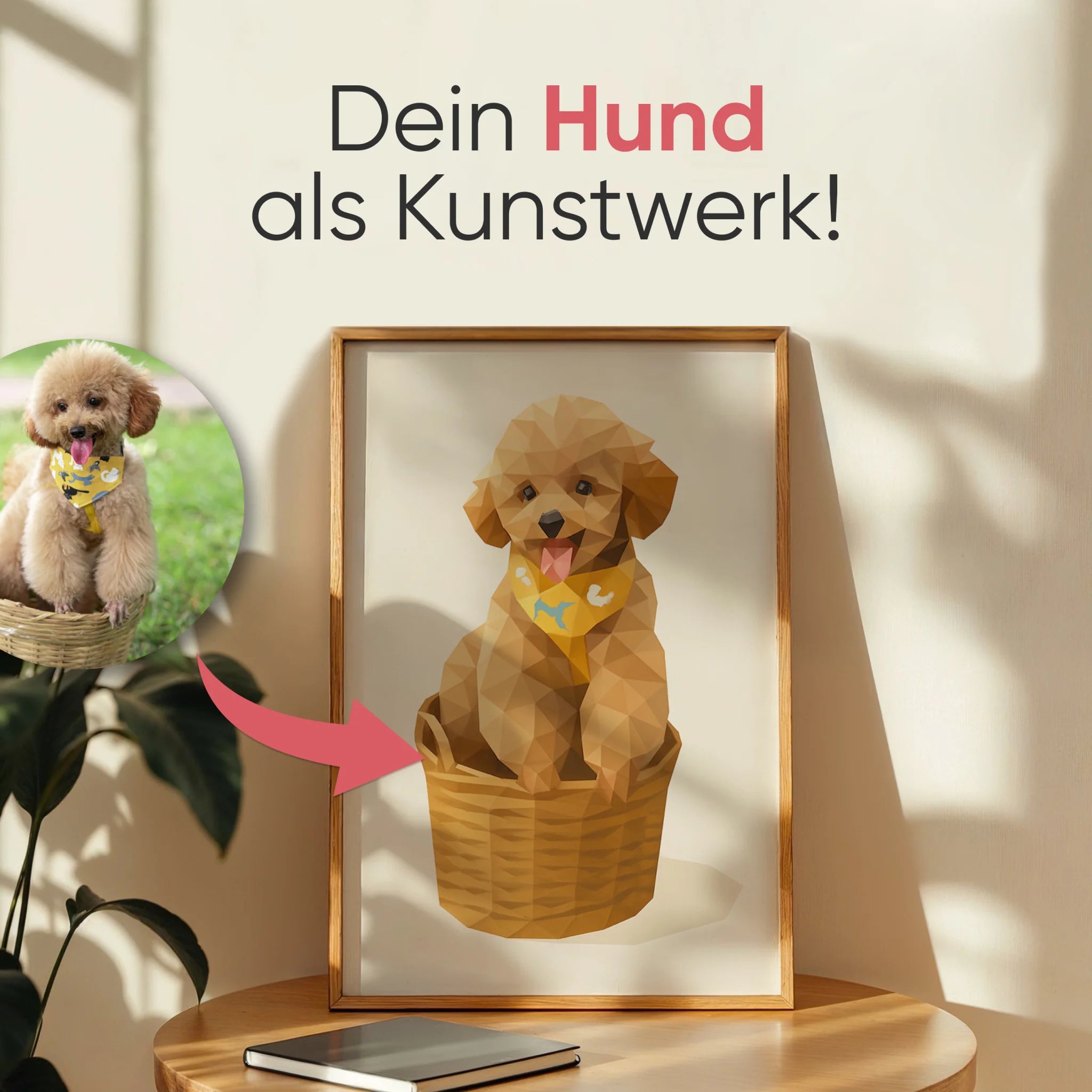Hund Low-Poly-Style - KI Portrait - Personalisiertes Poster ...